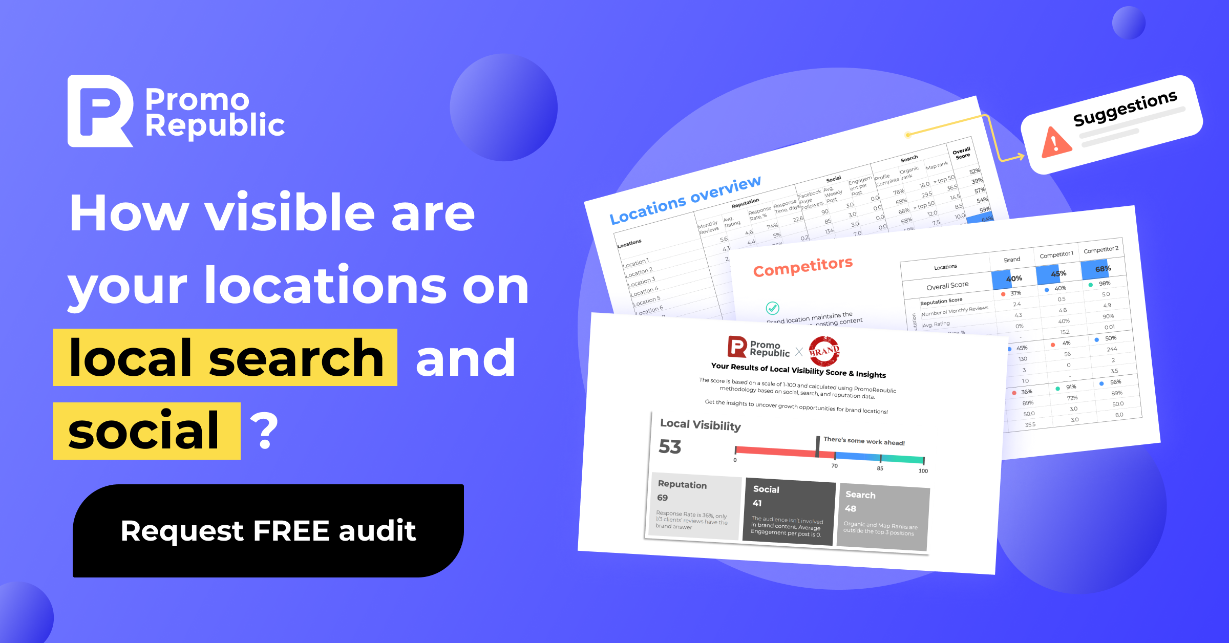 Gain insight into your locations' performance on search and social